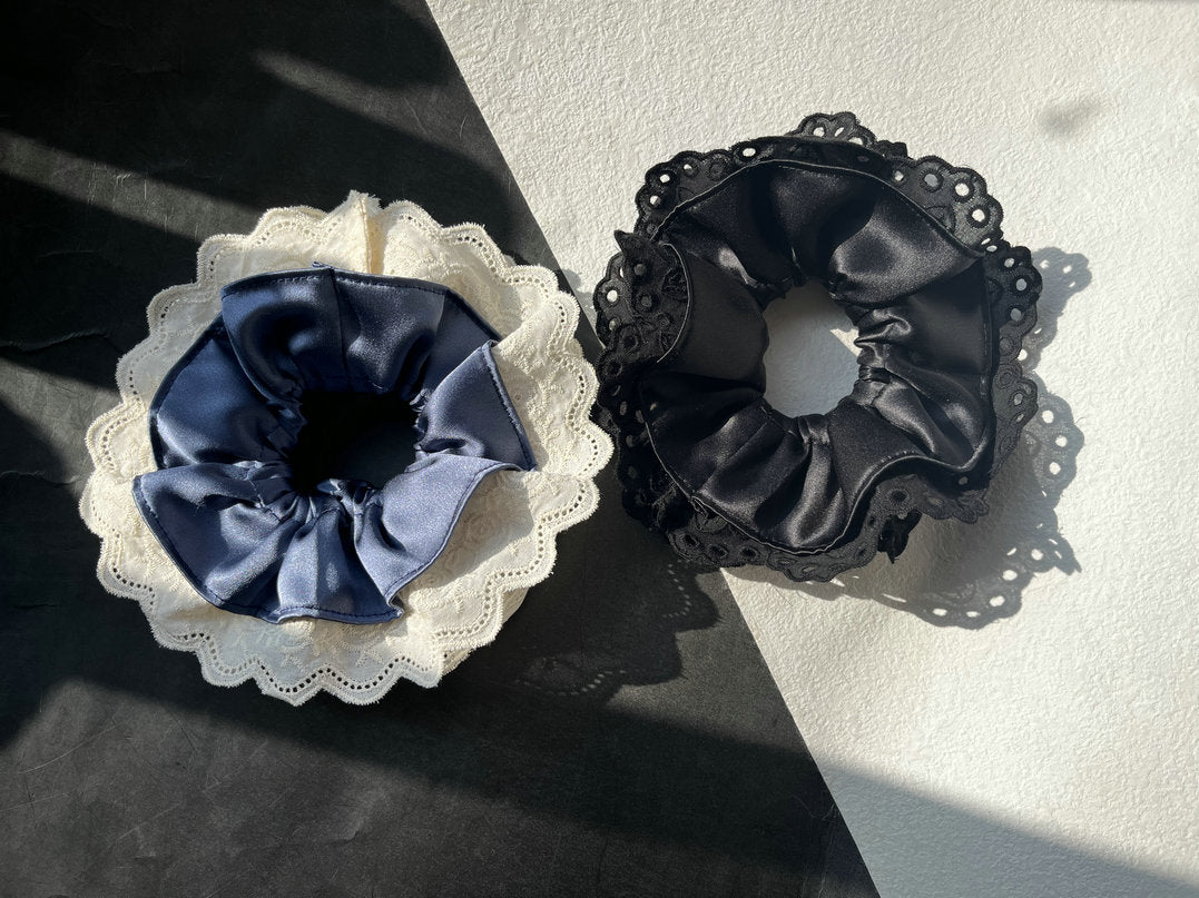 Oversized Silk Lace Scrunchie – Awulook