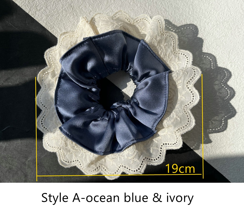 Oversized Silk Lace Scrunchie – Awulook