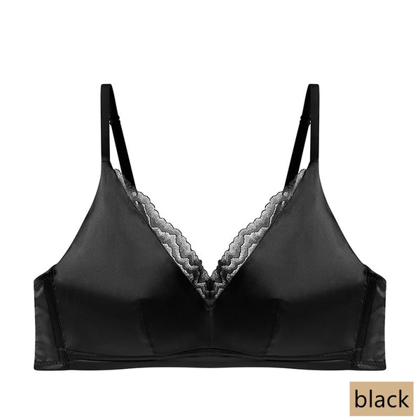 French Style Women Silk Bra Lace Trim – Awulook