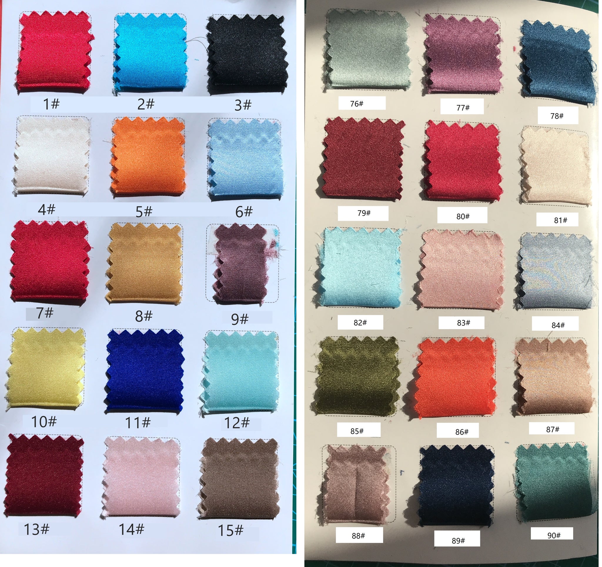 Mulberry silk fabric Sample/ Color Swatches/ Color Chart – Awulook